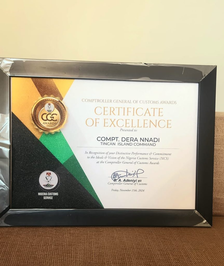 Compt Dera Nnadi bags Two Awards of Excellence at Customs Awards Night ...